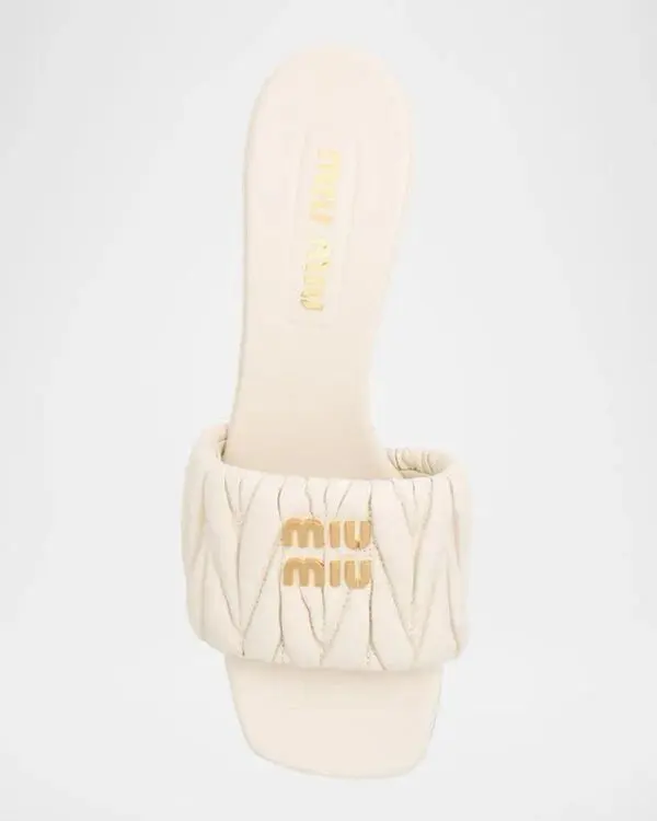 Miu Miu Quilted Leather Mules