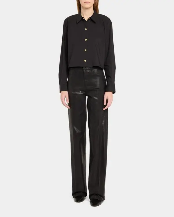 L & APOS;AGENCE L'agence Clayton Coated Wide-leg Jeans