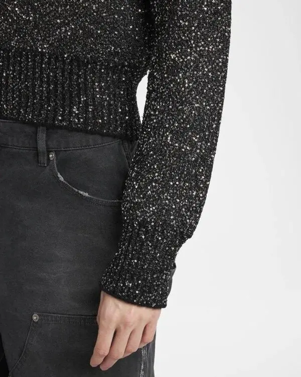 GOLDEN GOOSE Journey Sequined Sweater - Black
