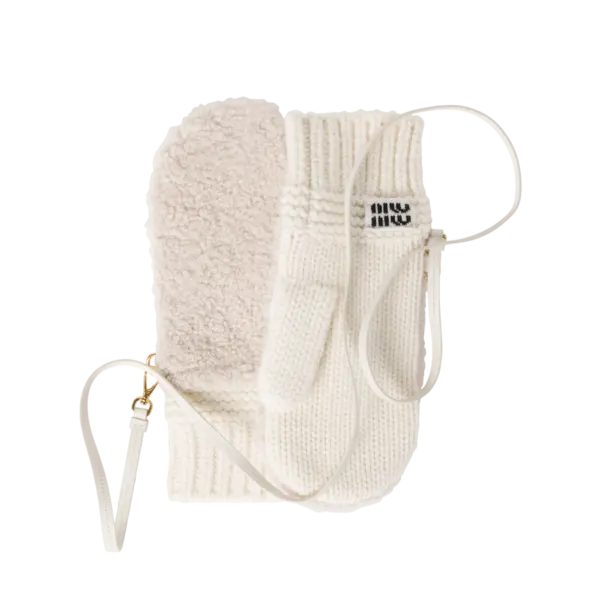Miu Miu Wool Mittens - White
