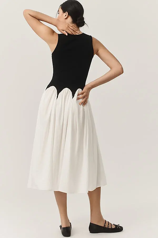 SIEMPRE Michelle Sleeveless Colorblock Midi Dress