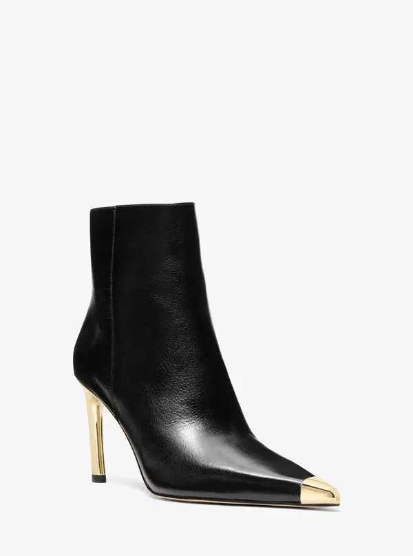Michael Kors Kasia Leather Ankle Boots - Black