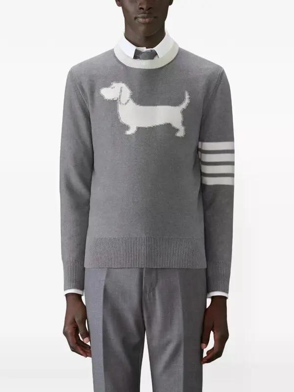 Thom Browne Hector Intarsia-knit Jumper - Grey