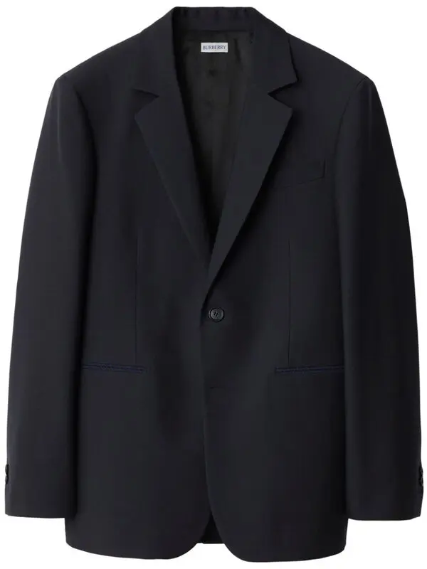 Burberry Wool Tailored Jacket - Blue