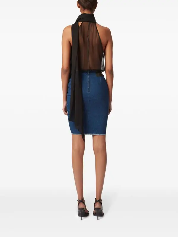 Nina Ricci Draped Denim Skirt