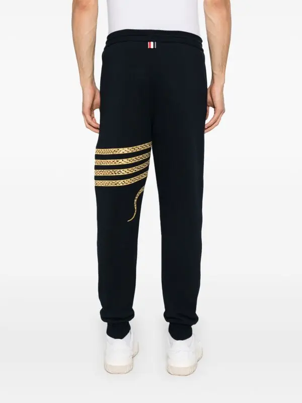Thom Browne Snake-embroidery Cotton Track Pants