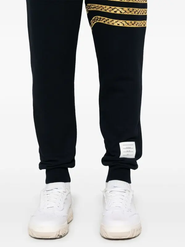 Thom Browne Snake-embroidery Cotton Track Pants