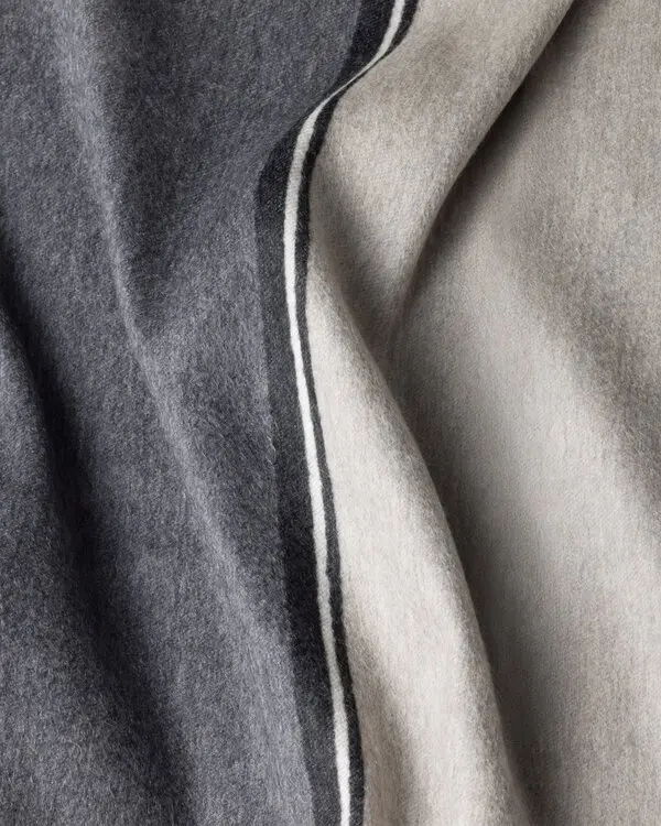 Prada Two-tone Cashmere And Wool Throw - Grey