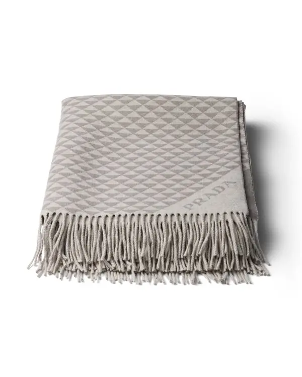Prada Symbole Double Cashmere And Wool Throw