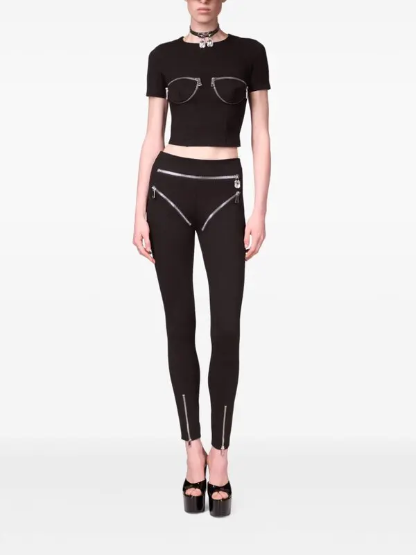 AREA Zipper Brief Leggins - Black