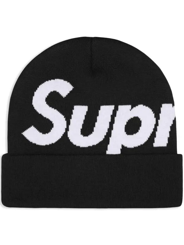 Supreme Intarsia-logo Beanie - Black