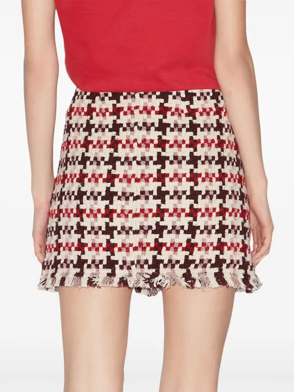 MARANT ETOILE Akima Houndstooth Miniskirt - Red