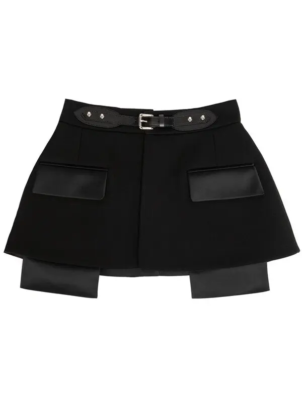 Dice Kayek Skirt With Belt - Black
