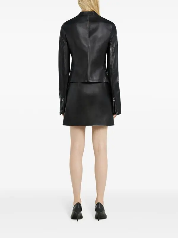 COURREGES Leather Biker Jacket - Black