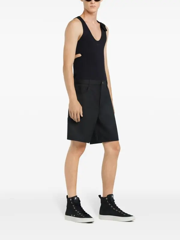 COURREGES Straight-leg Bermuda Shorts - Black