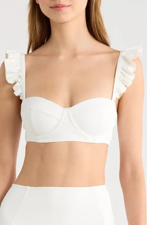 HUTCH Ruffle Underwire Bikini Top - Ivory Solid
