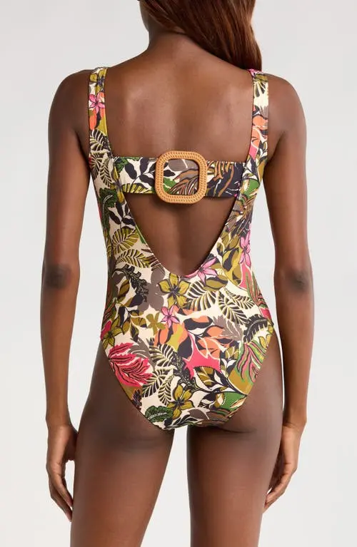 HUTCH Buckle Back One-piece Swimsuit - Multicolor Tropical