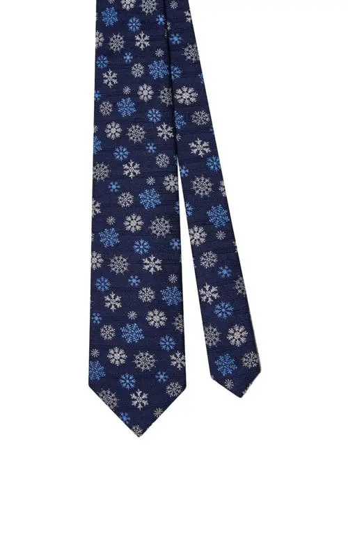 Robert Talbott Snowflake Necktie - Navy