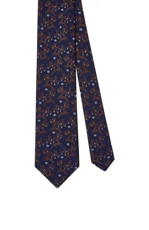 Robert Talbott Reindeer Best Of Class Necktie - Navy