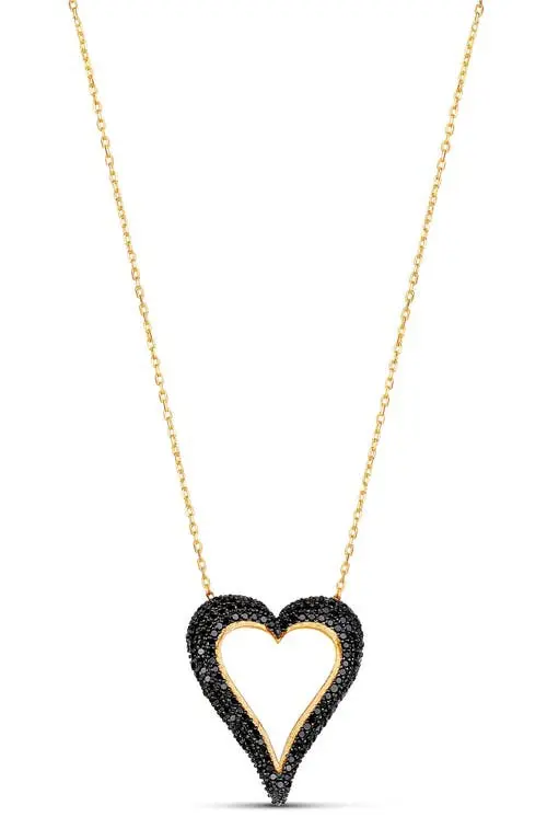SHYMI Cutout Heart Pendant Necklace - Black