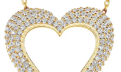 SHYMI Cutout Heart Pendant Necklace - Gold