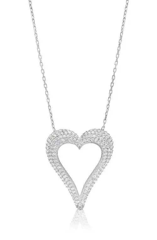 SHYMI Cutout Heart Pendant Necklace - Silver