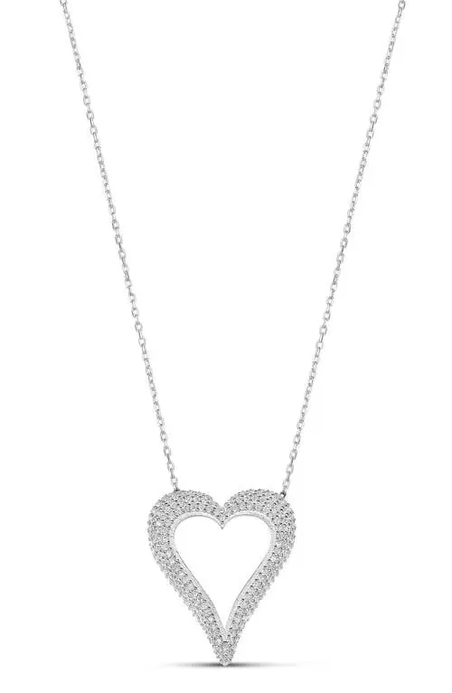 SHYMI Cutout Heart Pendant Necklace - Silver