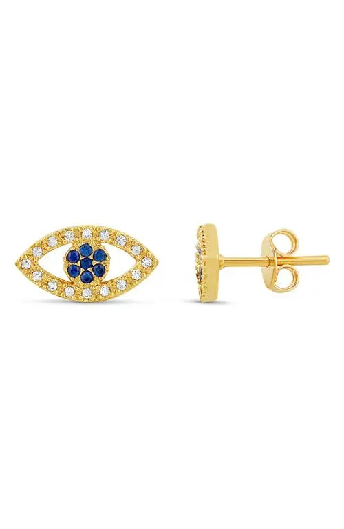 SHYMI Pavé Evil Eye Stud Earrings - Gold