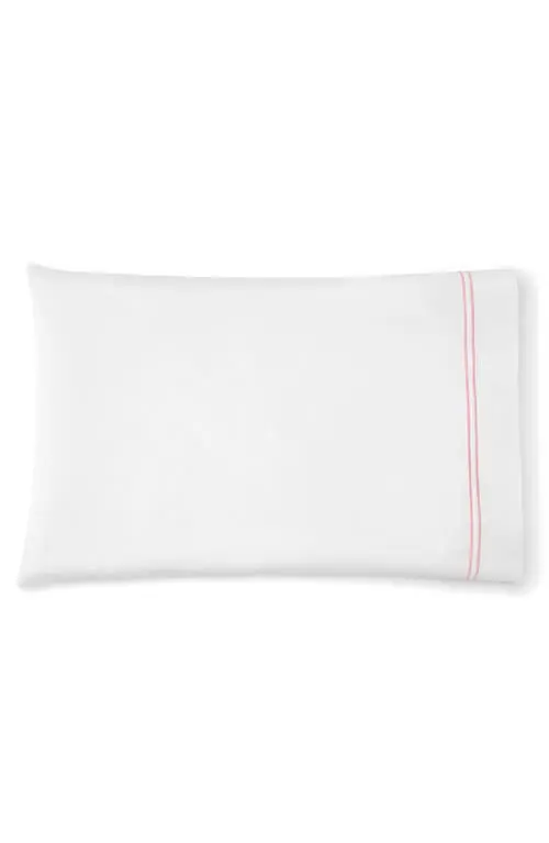 SFERRA Grande Hotel Cotton Pillowcase - White/pink