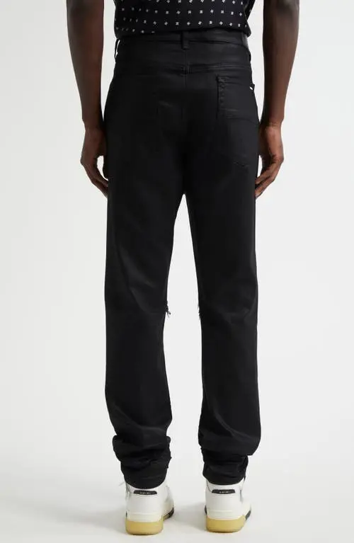 Amiri Mx1 Leather Patched Waxed Jeans - Black