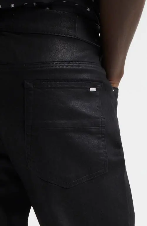 Amiri Mx1 Leather Patched Waxed Jeans - Black