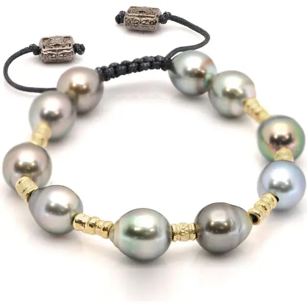 Armenta Tahitian Pearl Slider Bracelet - Grey