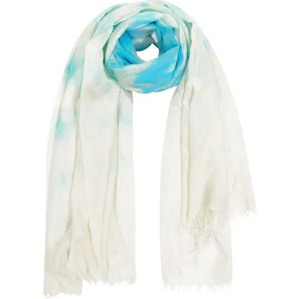 MER ST. BARTH Cashmere Dip Dye Shawl - Aqua Seas