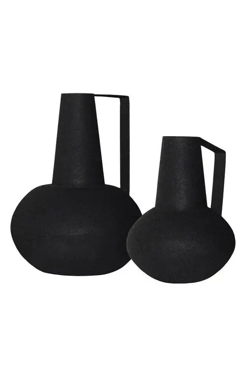 RENWIL Monarda Set Of Two Iron Vases - Black