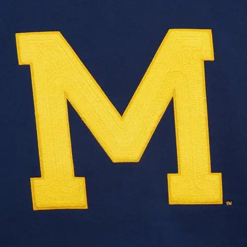 Mitchell & Ness Michigan Wolverines Chainstich Fleece Pullover Hoodie