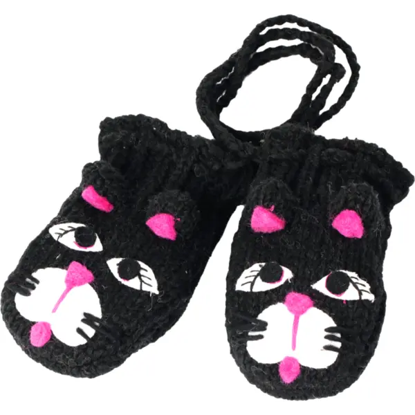 NIRVANNA DESIGNS Knitted Mittens - Black
