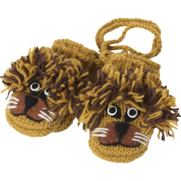 NIRVANNA DESIGNS Lion Mittens - Brown