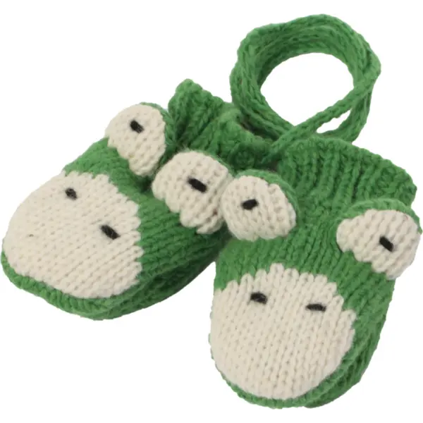 NIRVANNA DESIGNS Knitted Frog Mittens - Green