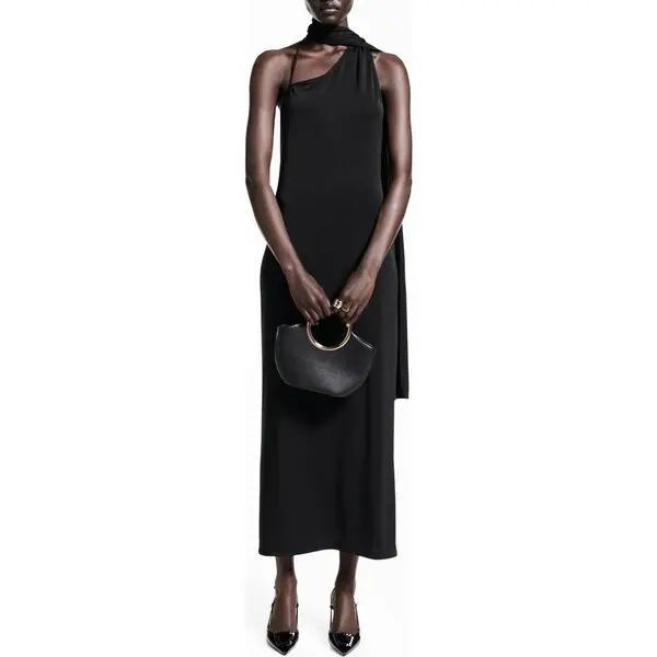Mango Asymmetric Drape Maxi Dress