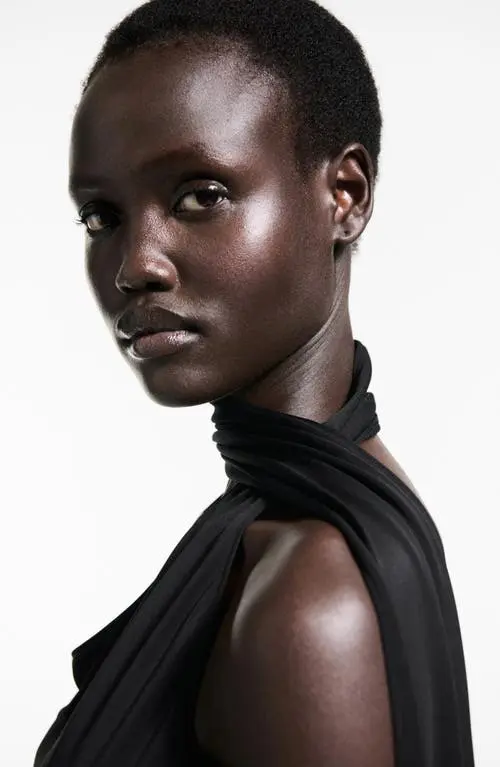 Mango Asymmetric Drape Maxi Dress