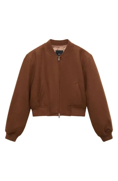 Mango Wool Blend Bomber Jacket