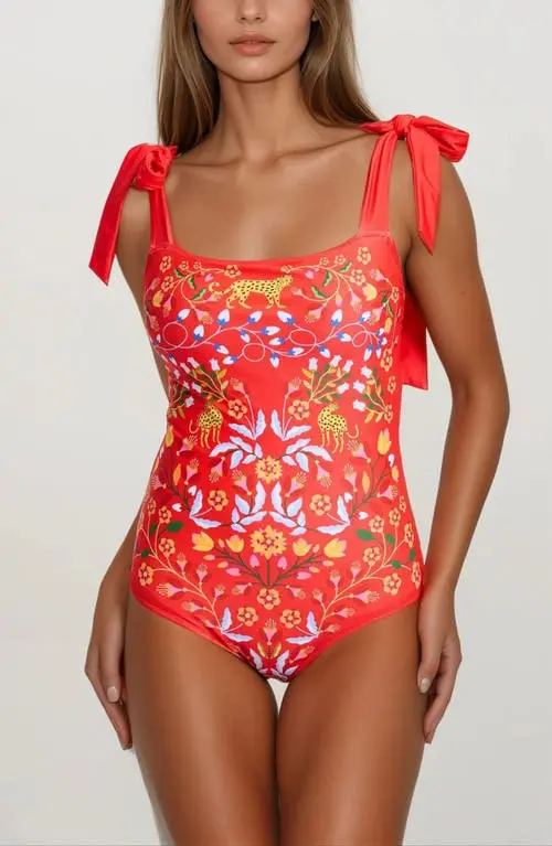 JESSIE ZHAO NEW YORK Blossom Reversible One-piece Swimsuit - Red