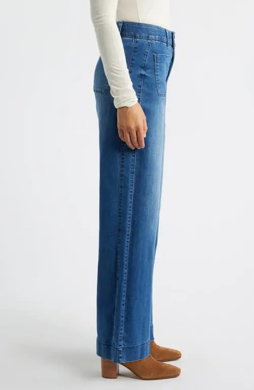Wit & Wisdom Ab'solution Patch Pocket Wide Leg Jeans - Blue