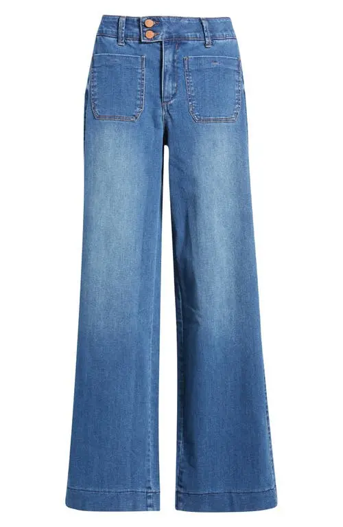 Wit & Wisdom Ab'solution Patch Pocket Wide Leg Jeans - Blue