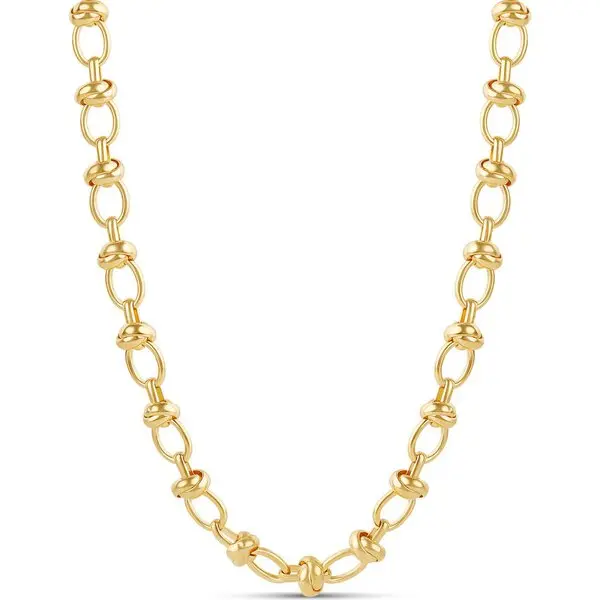SHYMI Oval Link Knotted Chain Necklace - Gold
