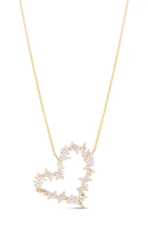 SHYMI Mixed Cubic Zirconia Heart Pendant Necklace - Gold