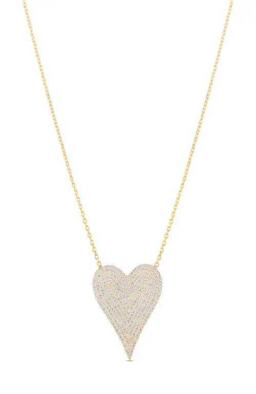SHYMI Jumbo Pavé Heart Pendant Necklace - Gold