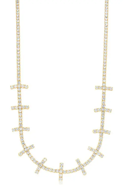 SHYMI Cubic Zirconia Bar Tennis Necklace - Gold