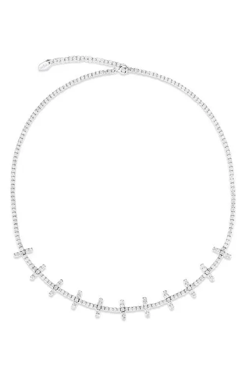 SHYMI Cubic Zirconia Bar Tennis Necklace - Silver