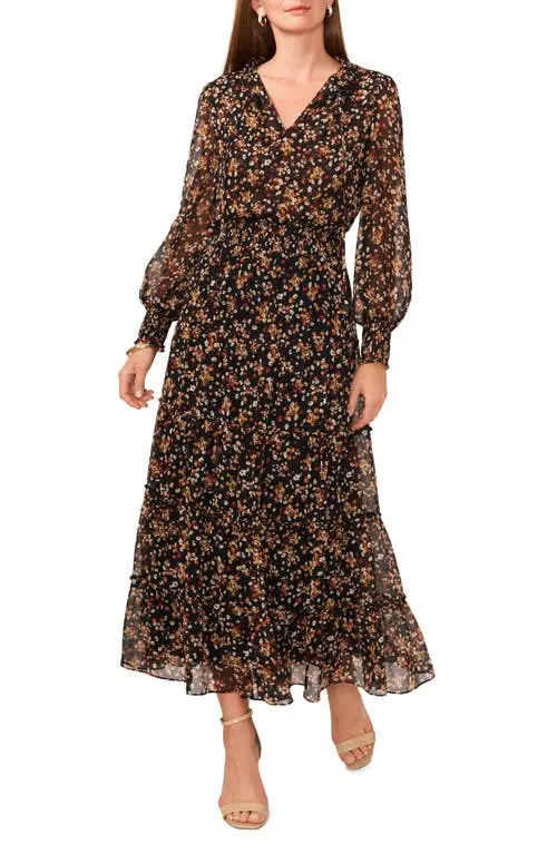 Chaus Floral Maxi Dress - Black Mango